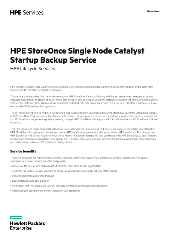 Hpe Reference Configuration For Veeam Backup And Replication Version 12 With Hpe Storeonce And Hpe