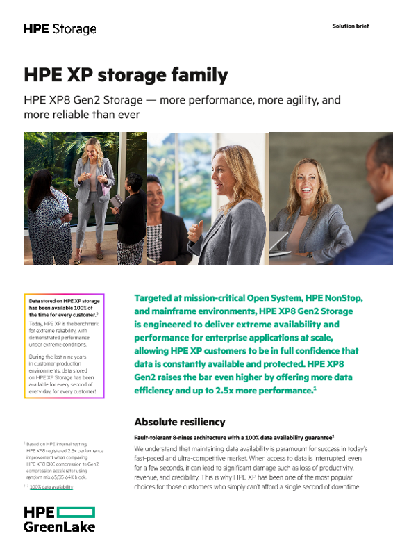 HPE XP storage family HPE XP storage family