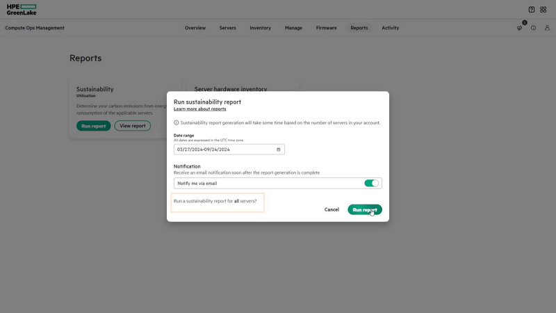 Generate global sustainability reports with HPE Compute Ops Management ...