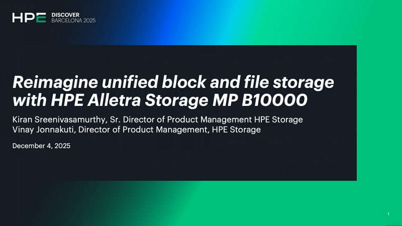 Reimagine Unified Block and File Storage with HPE Alletra Storage MP ...